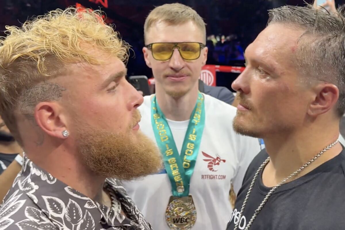 Tenso cara a cara entre Jake Paul y Oleksandr Usyk termina con una ...
